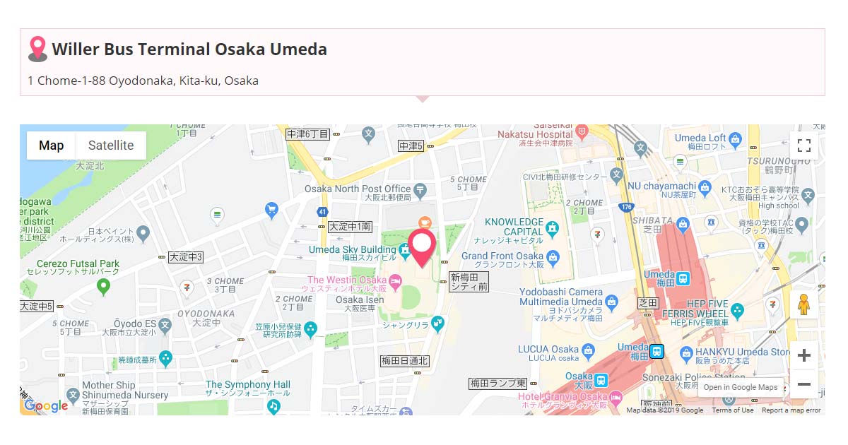 Willer bus terminal Osaka Umeda | WILLER - highway bus in Japan